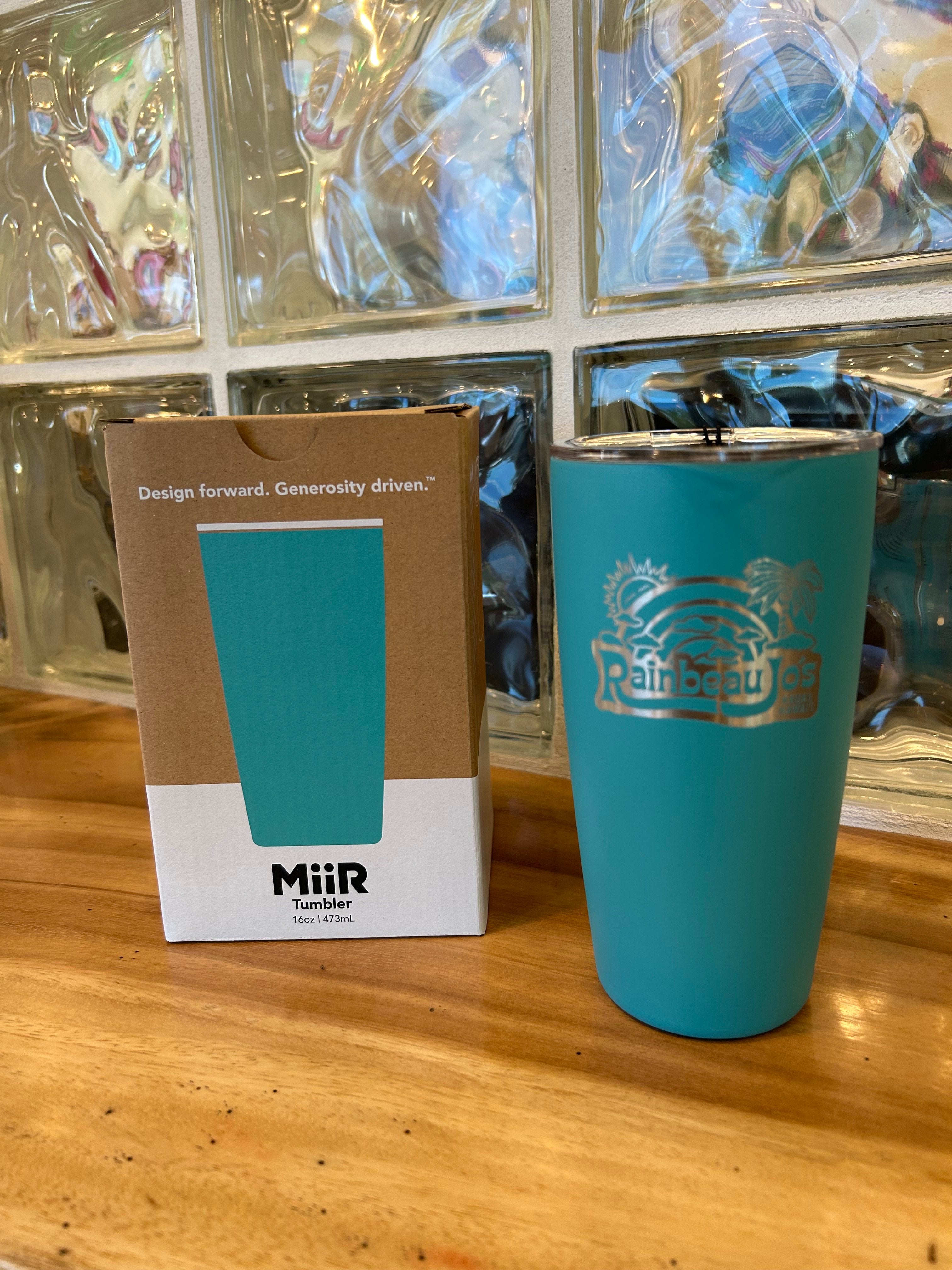 Rainbeau Jo's Teal engraved insulated tumbler 16 oz. | Rainbeau Jo's